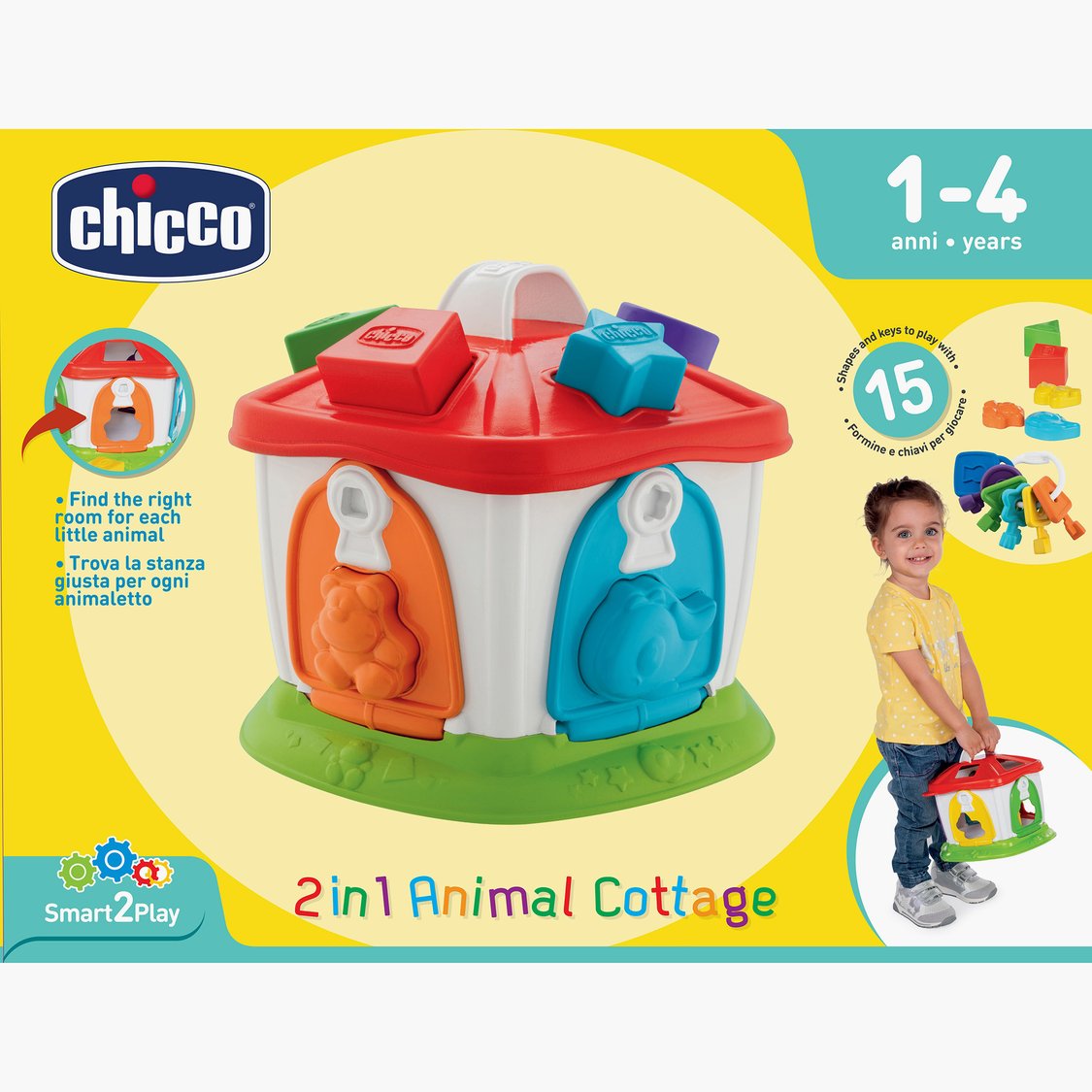 Buy Chicco Shape Sorter 2-in-1 Animal Cottage from Chicco at just INR ...