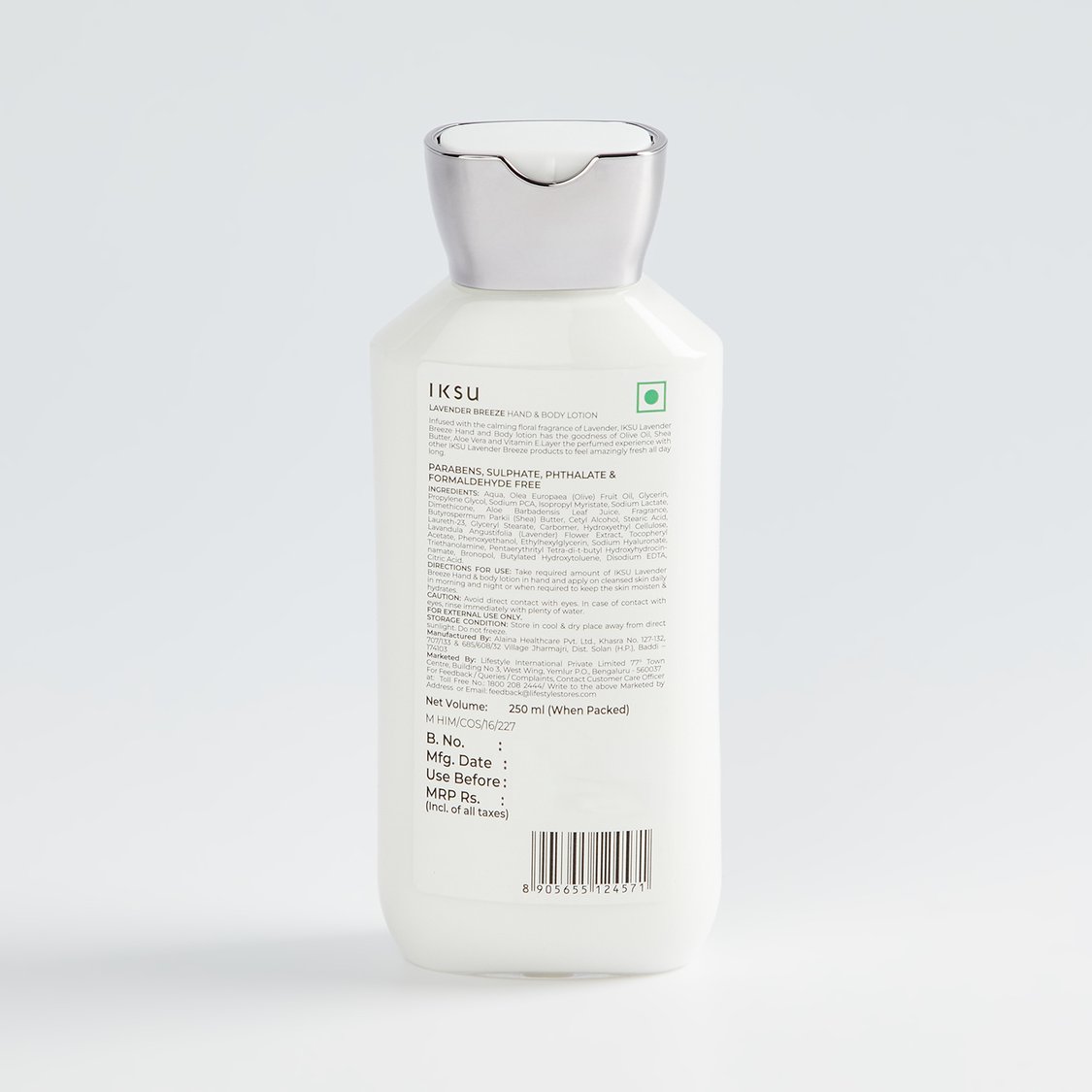 Buy IKSU Lavender Breeze Hand & Body Lotion - 250ml from Iksu at just ...