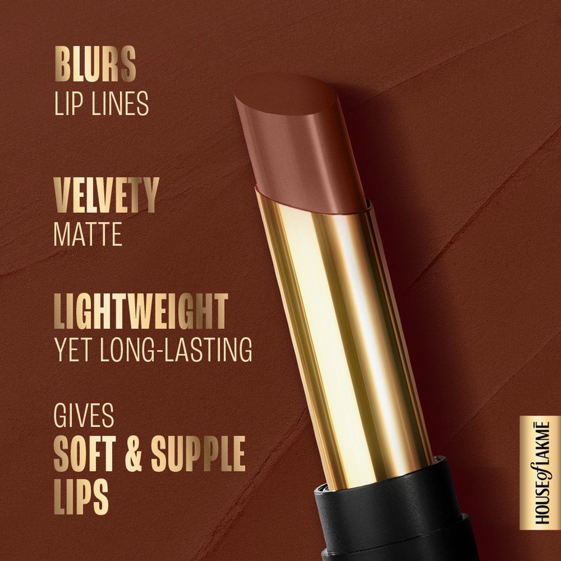 Buy LAKME Absolute Beyond Matte Lipstick - 301 Brown Beauty - 3.4g from ...