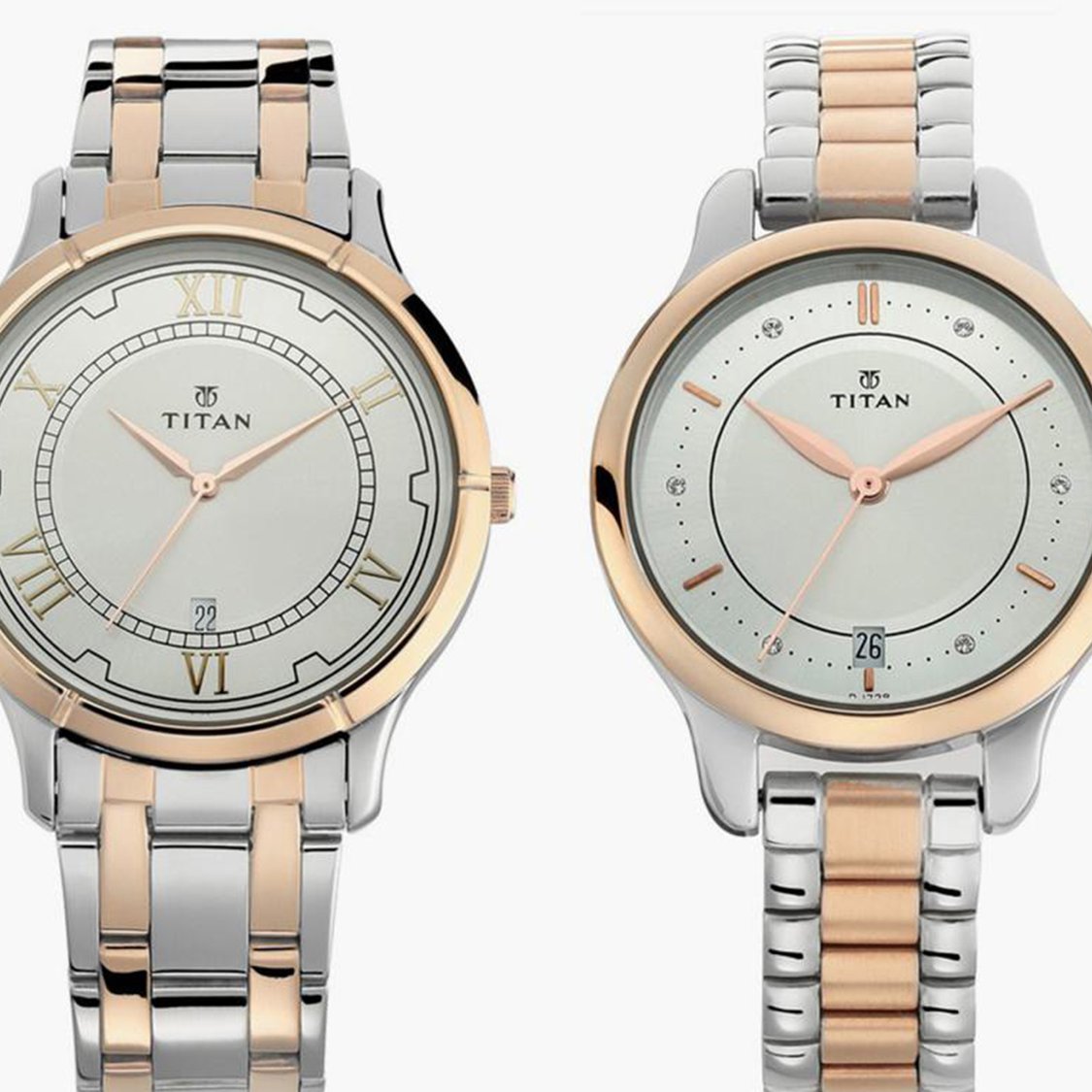 Buy TITAN Bandhan Couple Water-Resistant Analog Watch Set ...