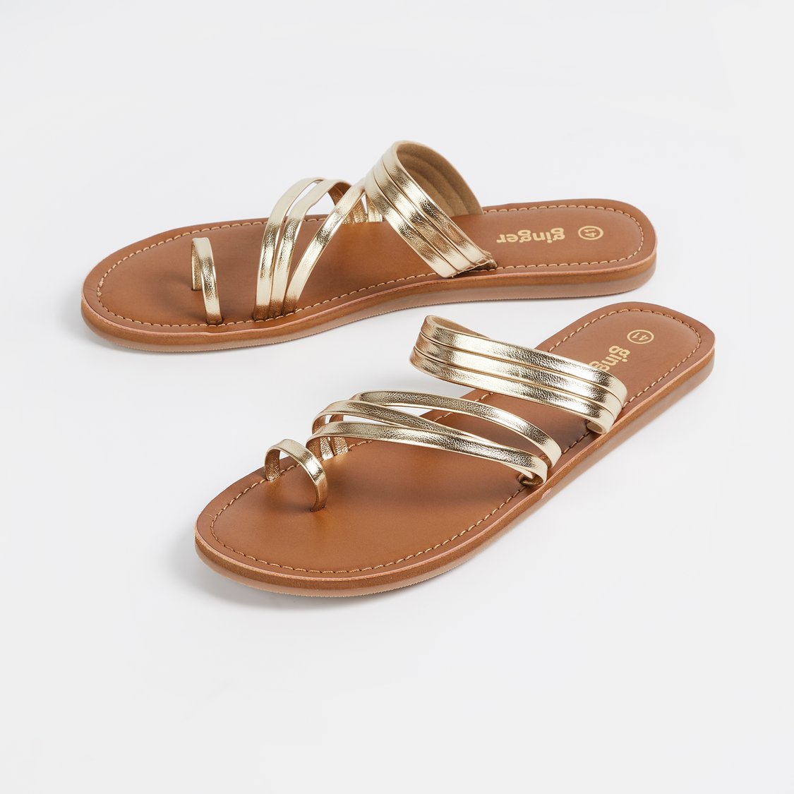 Buy GINGER Metallic Textured Flats from Ginger at just INR 999.0