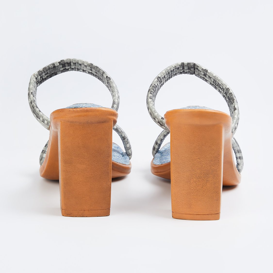 Buy CATWALK Woven-Strap Denim Block Heels from Catwalk at just INR 2395.0