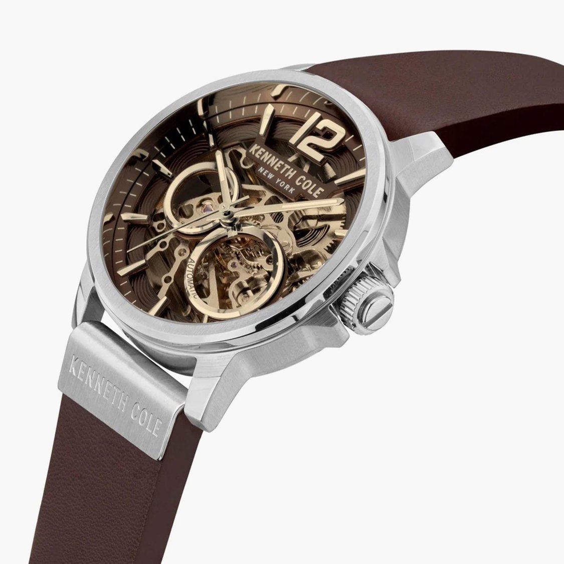 Buy KENNETH COLE Men Skeleton Automatic Watch with Leather Strap ...