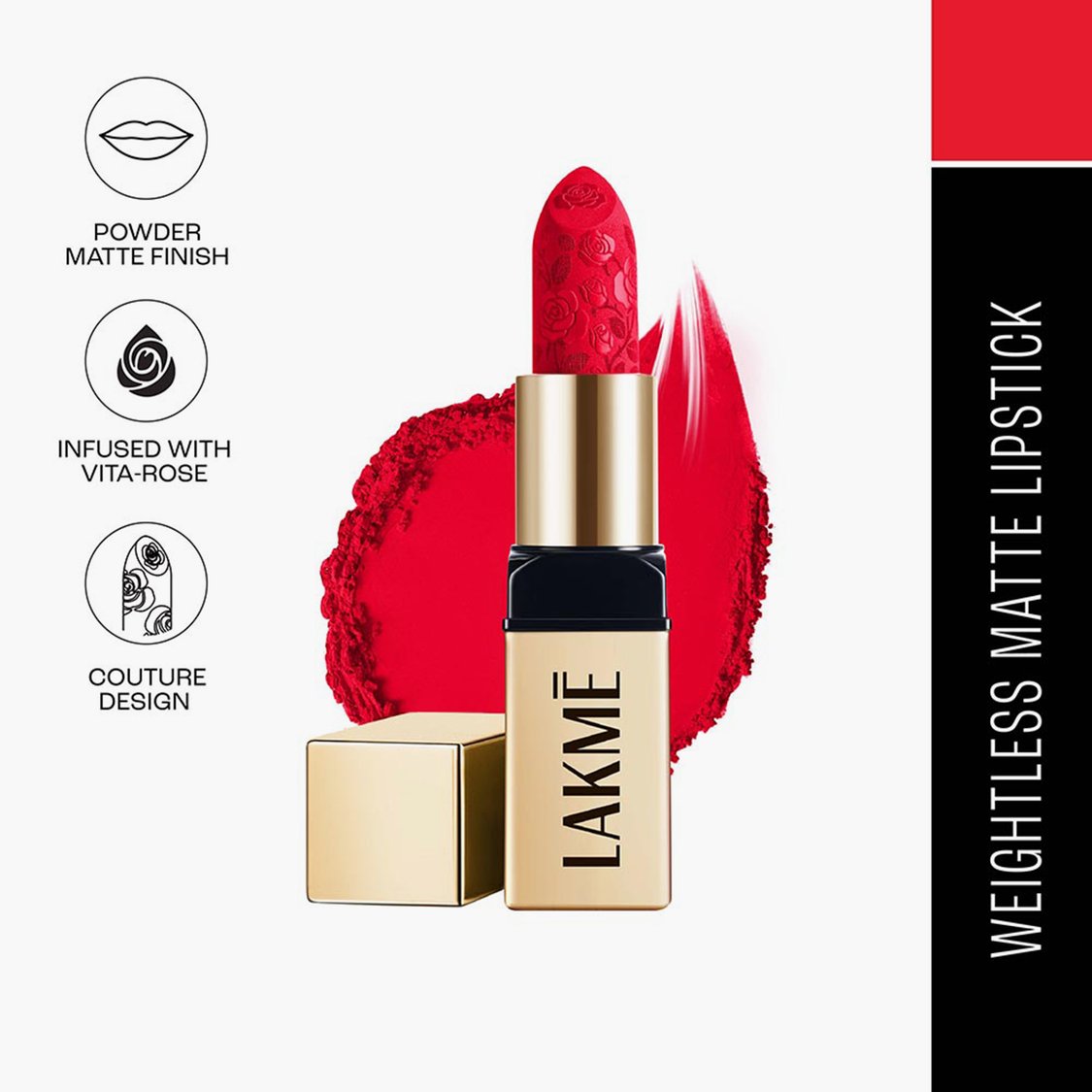 Buy LAKME Rouge Bloom Powder Matte Bullet Lipstick - 207 Cherry Blossom - 4gm from Lakme at just ...