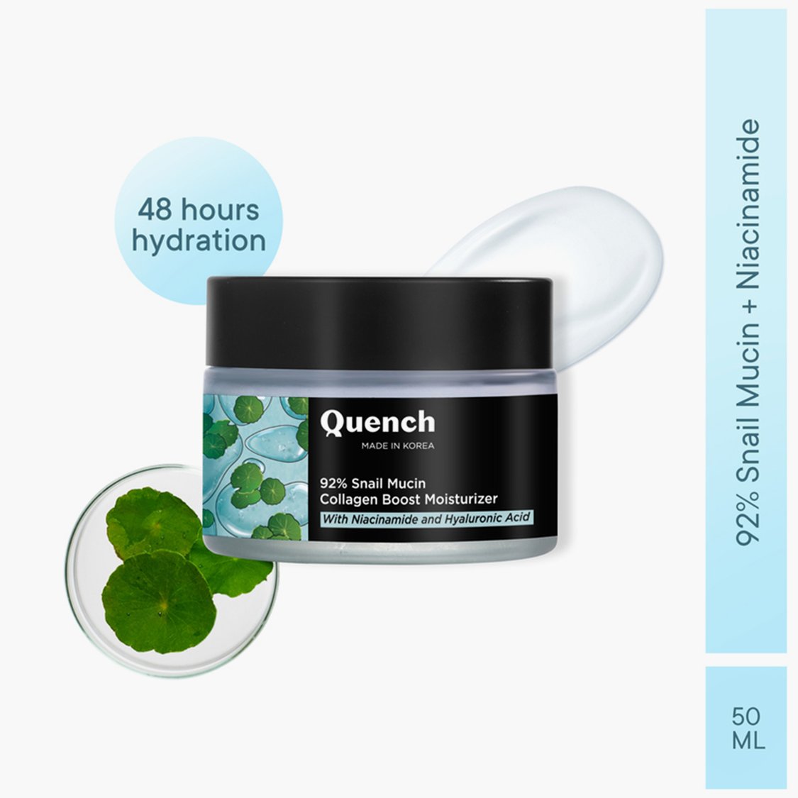 Buy QUENCH 92 Percent Snail Mucin Collagen Boost Moisturizer - 50ml ...