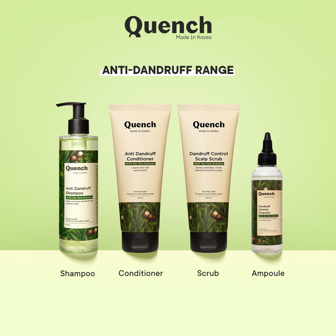 Buy QUENCH Anti Dandruff Shampoo With Tea Tree Extracts - 250ml from ...