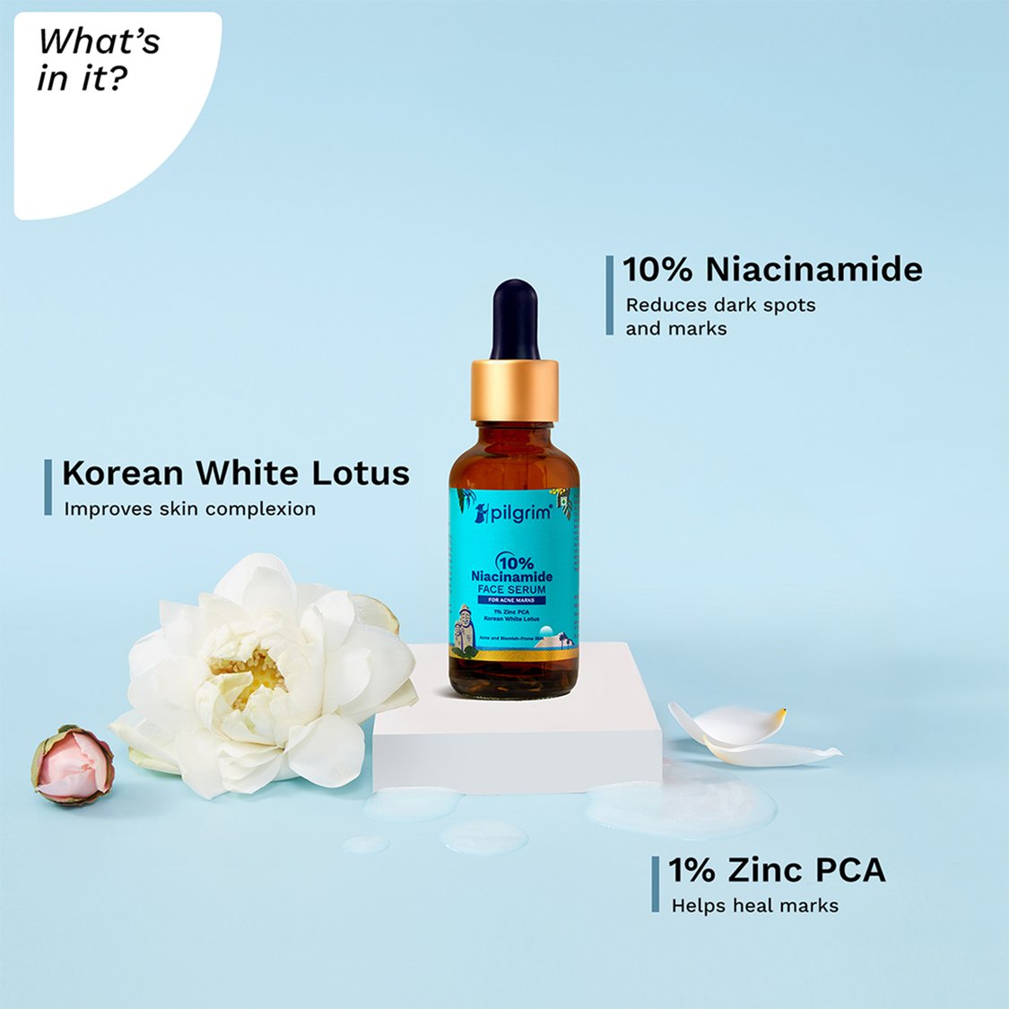 Buy PILGRIM Niacinamide Face Serum - 30ml from Pilgrim at just INR 595.0