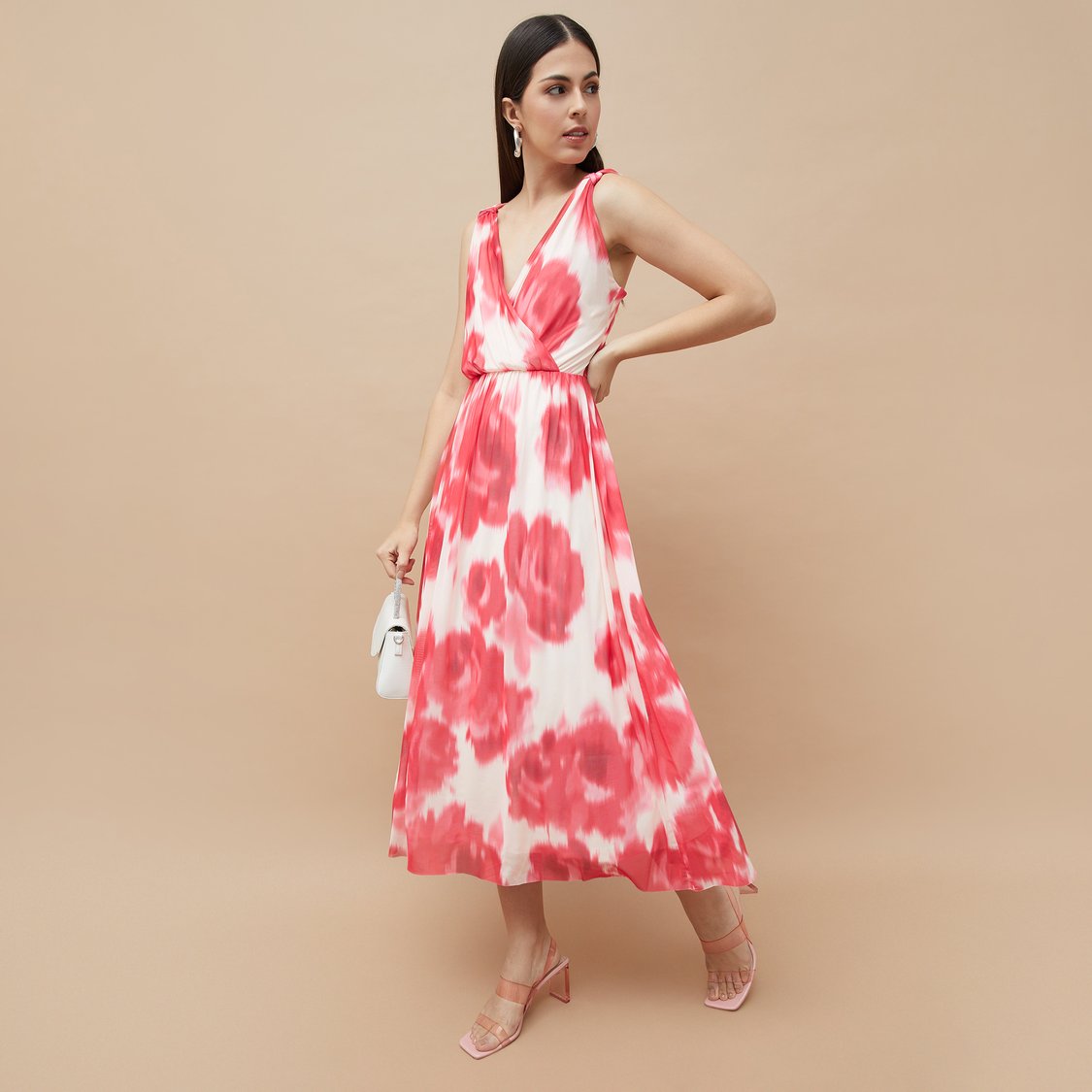 Buy CODE Floral Print Fit & Flare Dress from CODE at just INR 2799.0