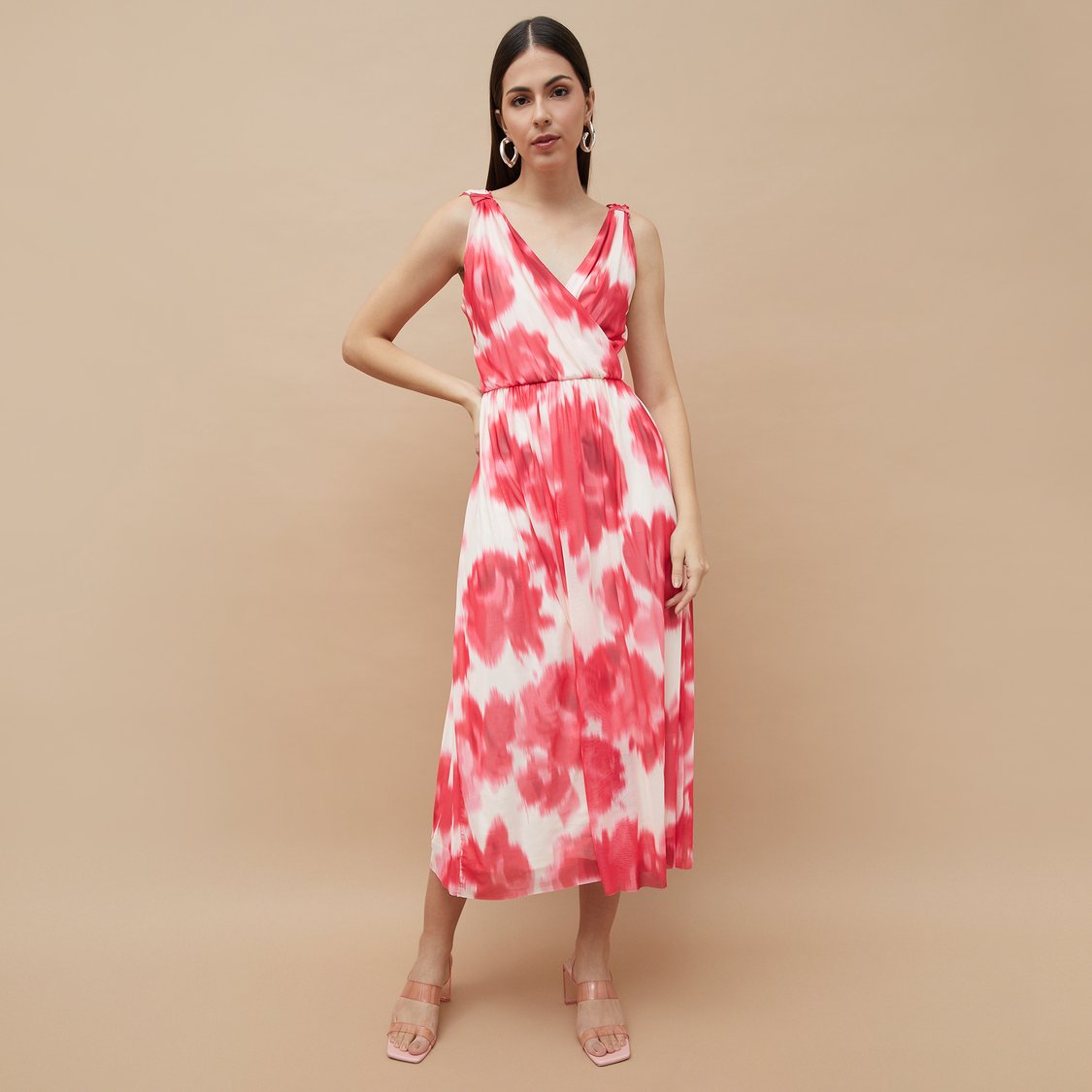 Buy CODE Floral Print Fit & Flare Dress from CODE at just INR 2799.0