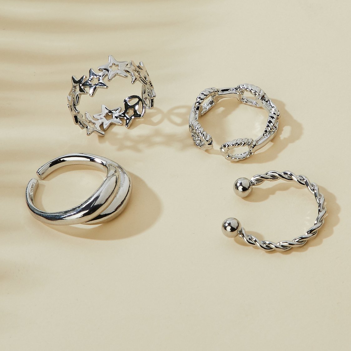 Buy GINGER Assorted Adjustable Rings - Pack of 4 from Ginger at just ...