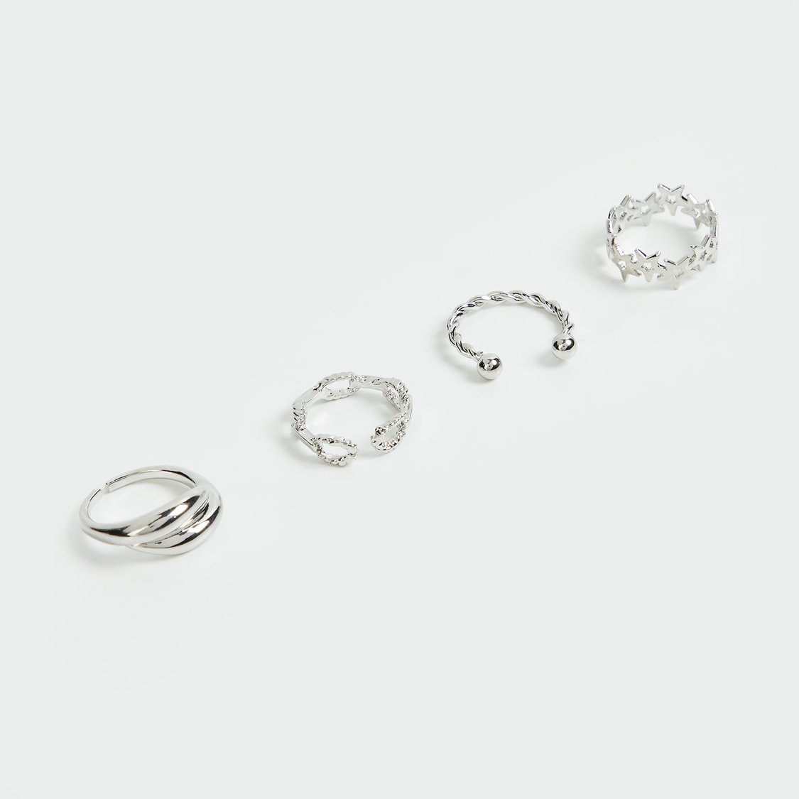 Buy GINGER Assorted Adjustable Rings - Pack of 4 from Ginger at just ...