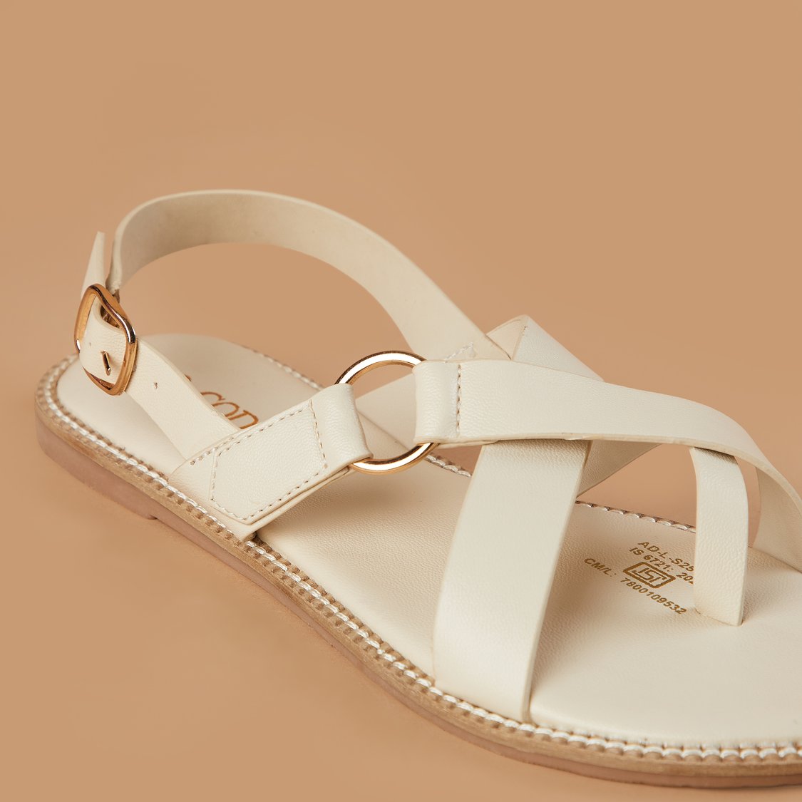 Buy CODE Solid One -Toe Cross Strap Flats from CODE at just INR 1299.0