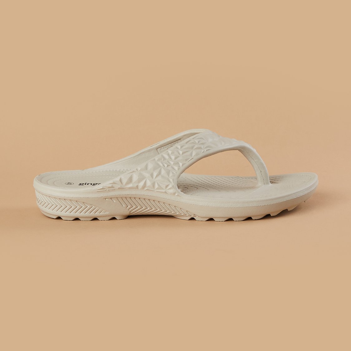 Buy GINGER Textured Flip Flops from Ginger at just INR 499.0