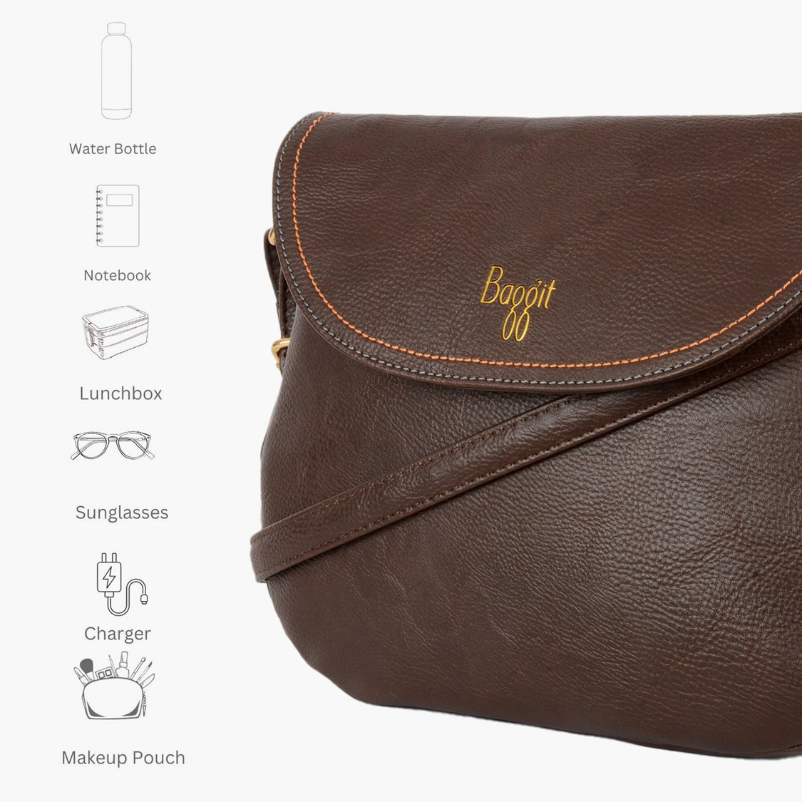 Buy BAGGIT Textured Sling Bag from Baggit at just INR 3490.0