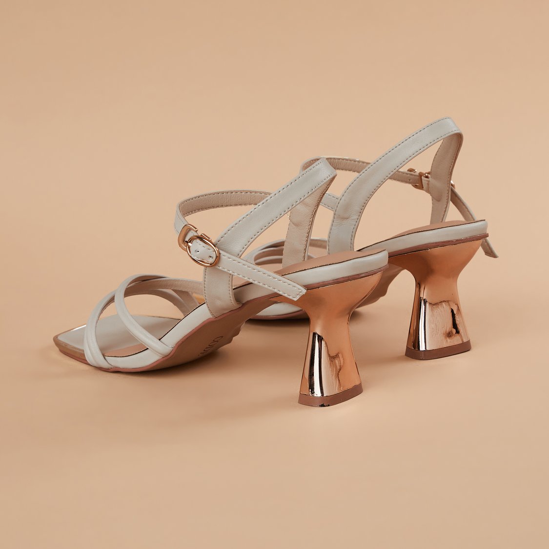 Buy CODE Metallic Block Heels with Ankle Strap from CODE at just INR 1699.0
