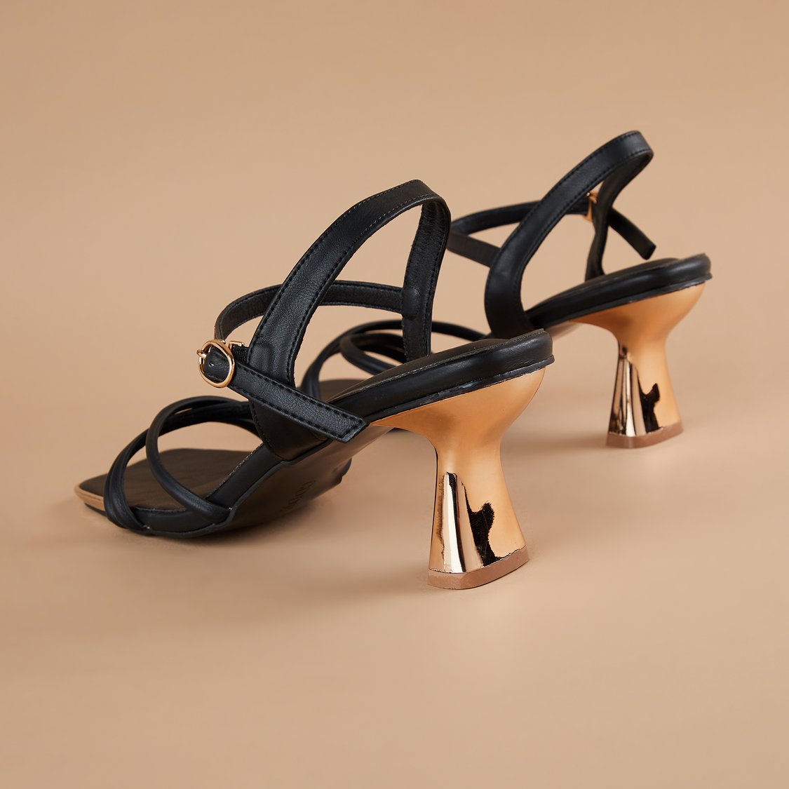 Buy CODE Metallic Block Heels with Ankle Strap from CODE at just INR 1699.0