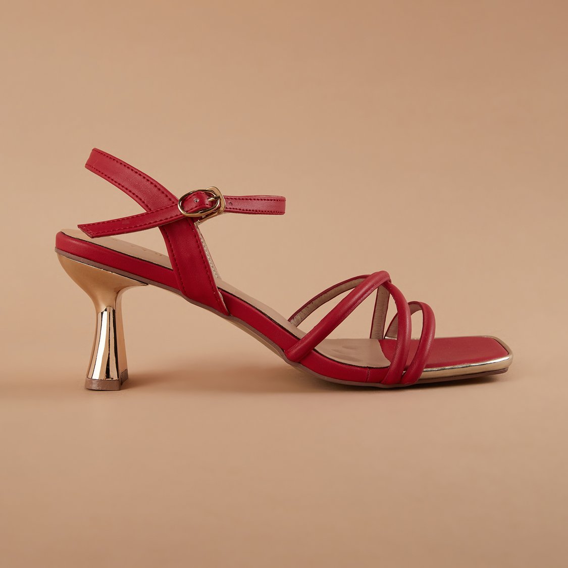 Buy CODE Metallic Block Heels with Ankle Strap from CODE at just INR 1699.0