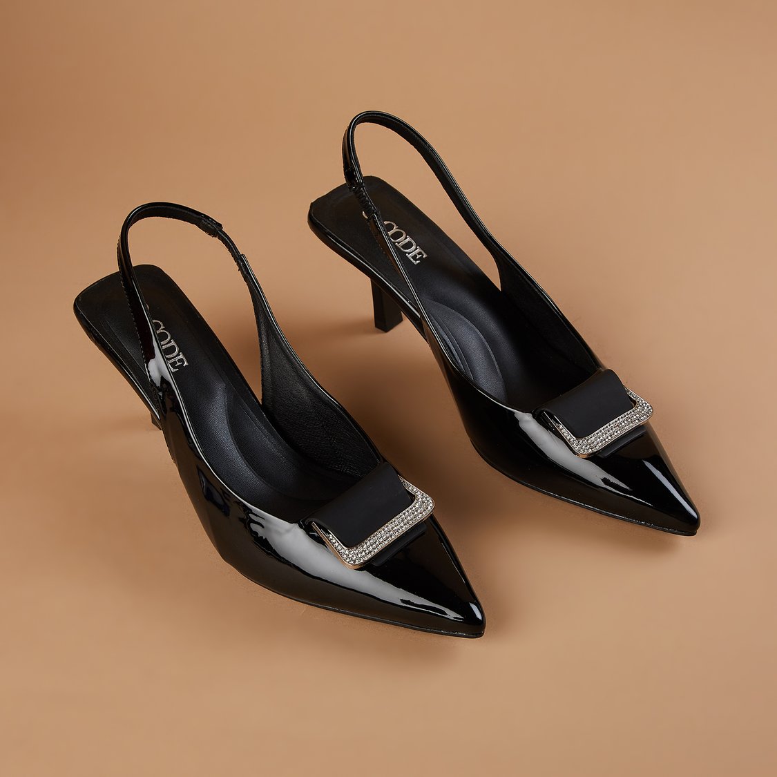 Buy CODE Embellished Slingback Heels from CODE at just INR 1699.0