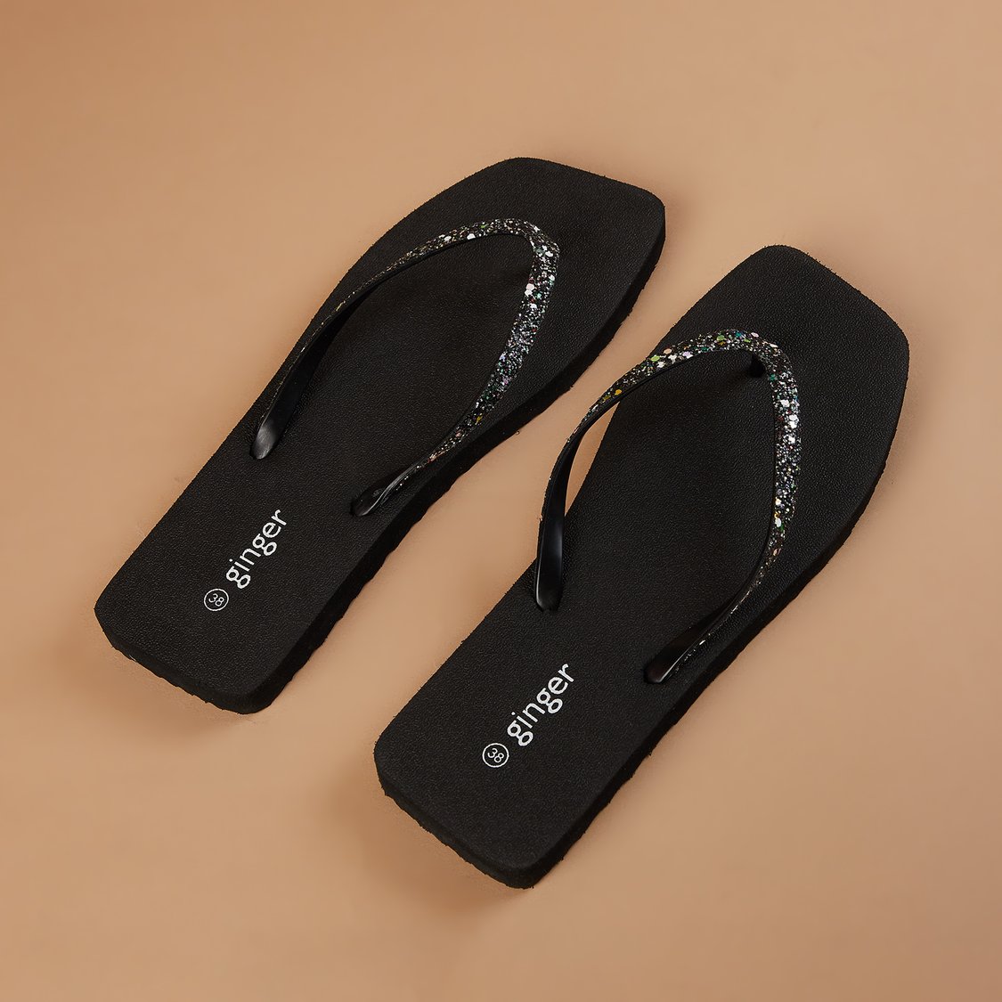 Buy GINGER Embellished V-strap Flip Flops from Ginger at just INR 299.0