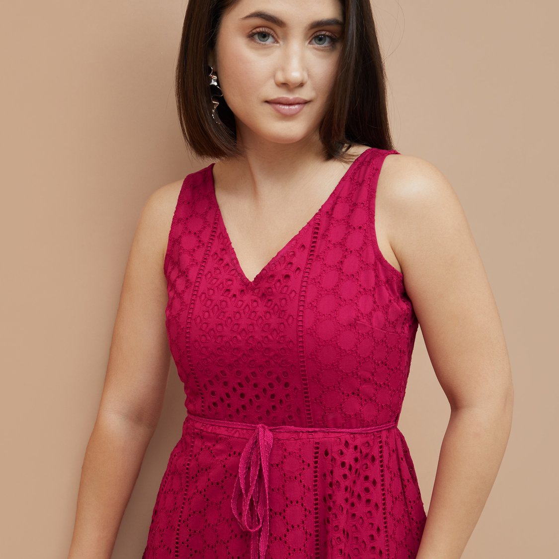 Buy CODE Schiffli Embroidered Fit and Flare Dress from CODE at just INR ...