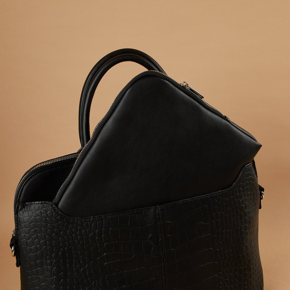 Buy CODE Croc Embossed Bag with Laptop Sleeve from CODE at just INR 2699.0