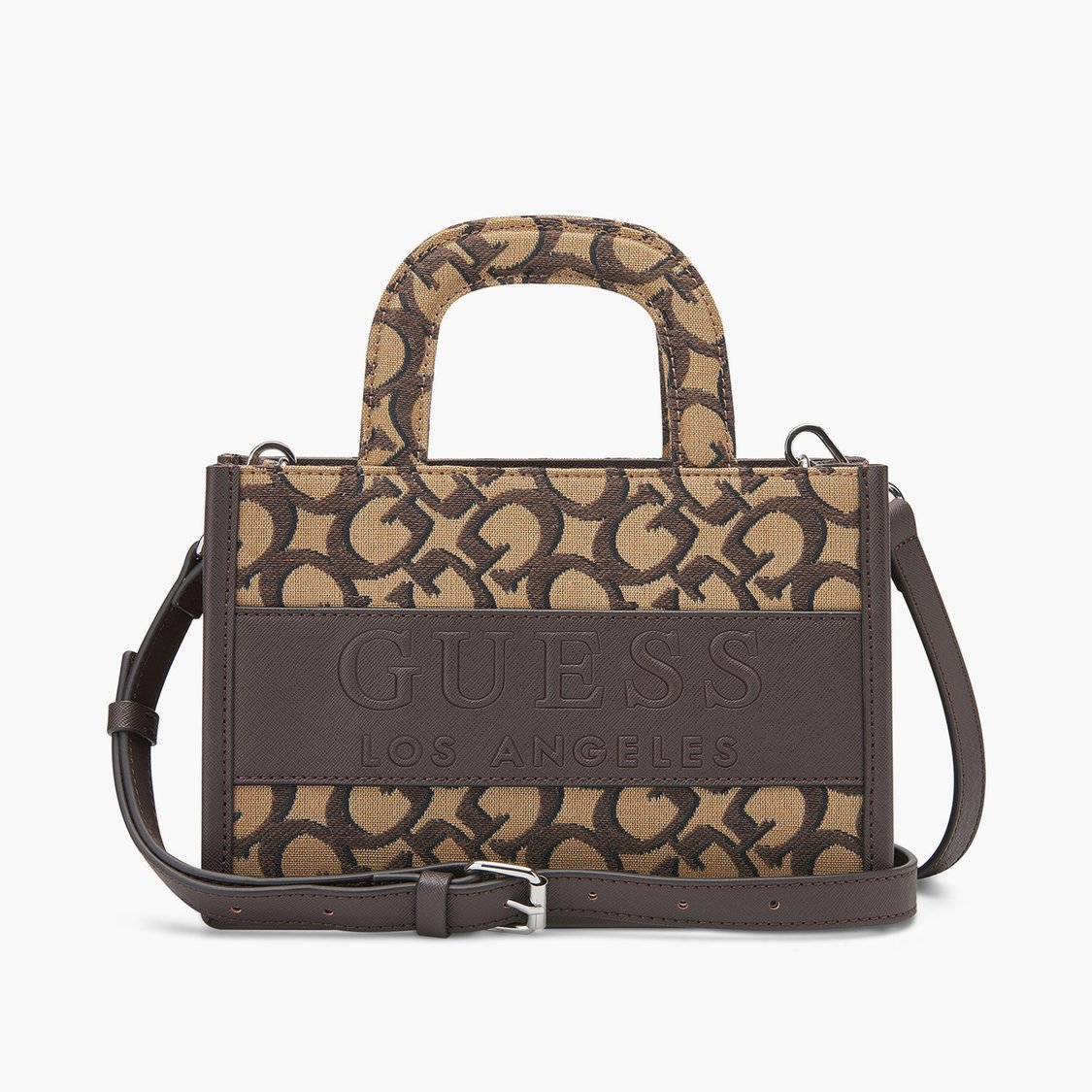 Buy GUESS Logo Jacquard Handheld Bag from Guess at just INR 7500.0