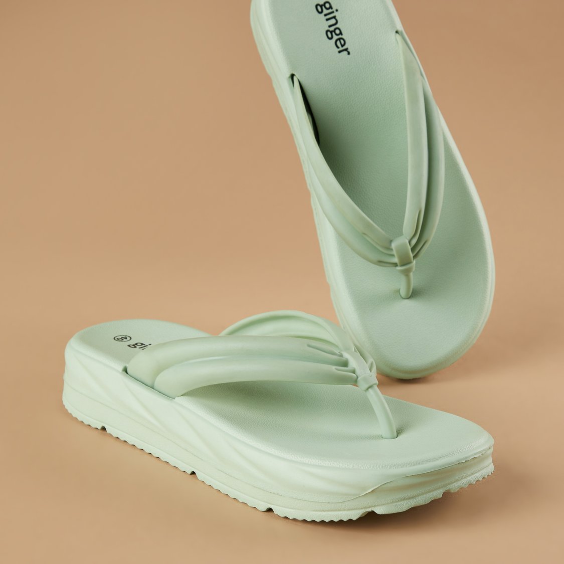 Buy GINGER Platformed Flip-Flops from Ginger at just INR 499.0
