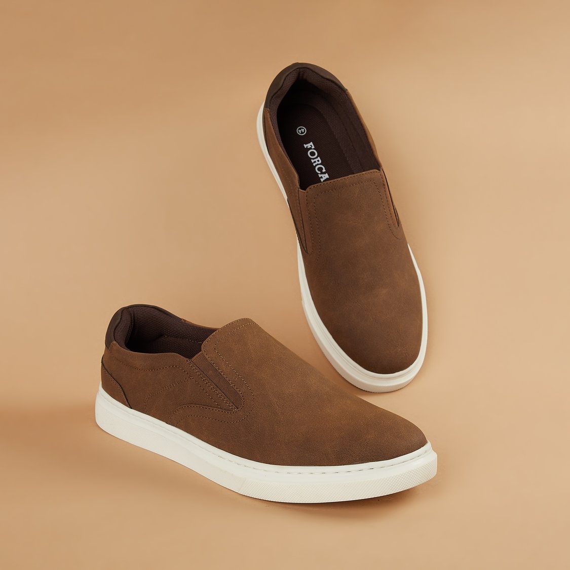 Buy FORCA Panelled Slip-On Shoes from Forca at just INR 1499.0