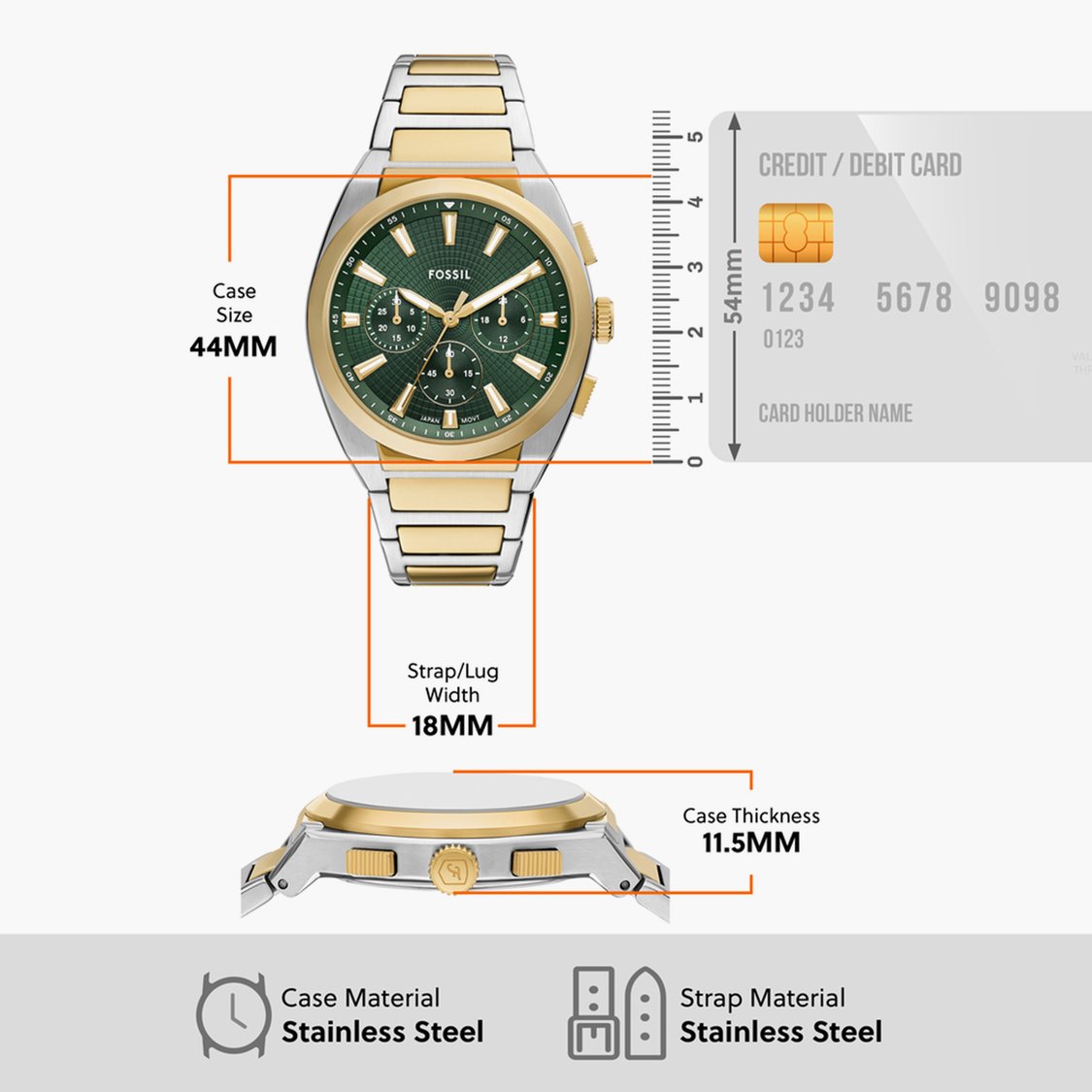 Buy FOSSIL Everett Chronograph Watch - FS6106I from Fossil at just INR ...