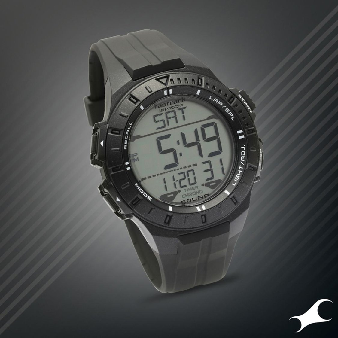 Buy FASTRACK Streetwear Solar-Powered Digital Watch - NT38067PP03 from ...