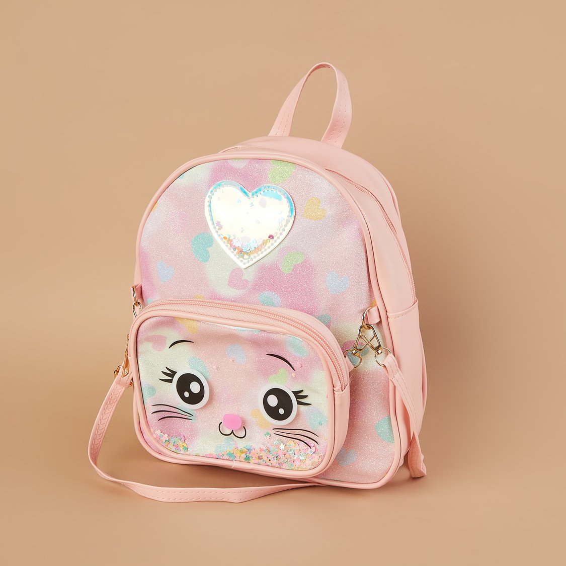 Buy GINGER Shimmery Backpack with Bag from Ginger at just INR 1299.0