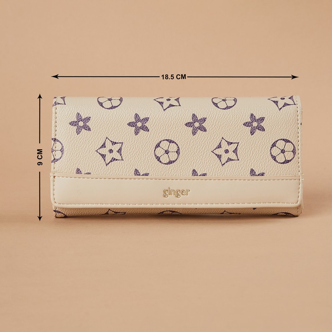 Buy GINGER Floral Print Push-Button Wallet from Ginger at just INR 899.0