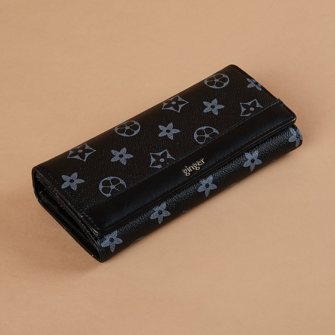 Buy GINGER Floral Print Push-Button Wallet from Ginger at just INR 899.0