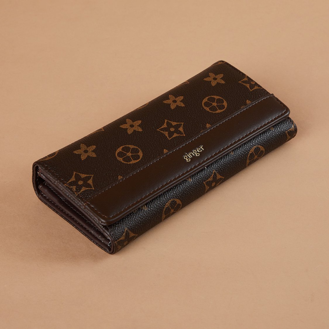 Buy GINGER Floral Print Push-Button Wallet from Ginger at just INR 899.0