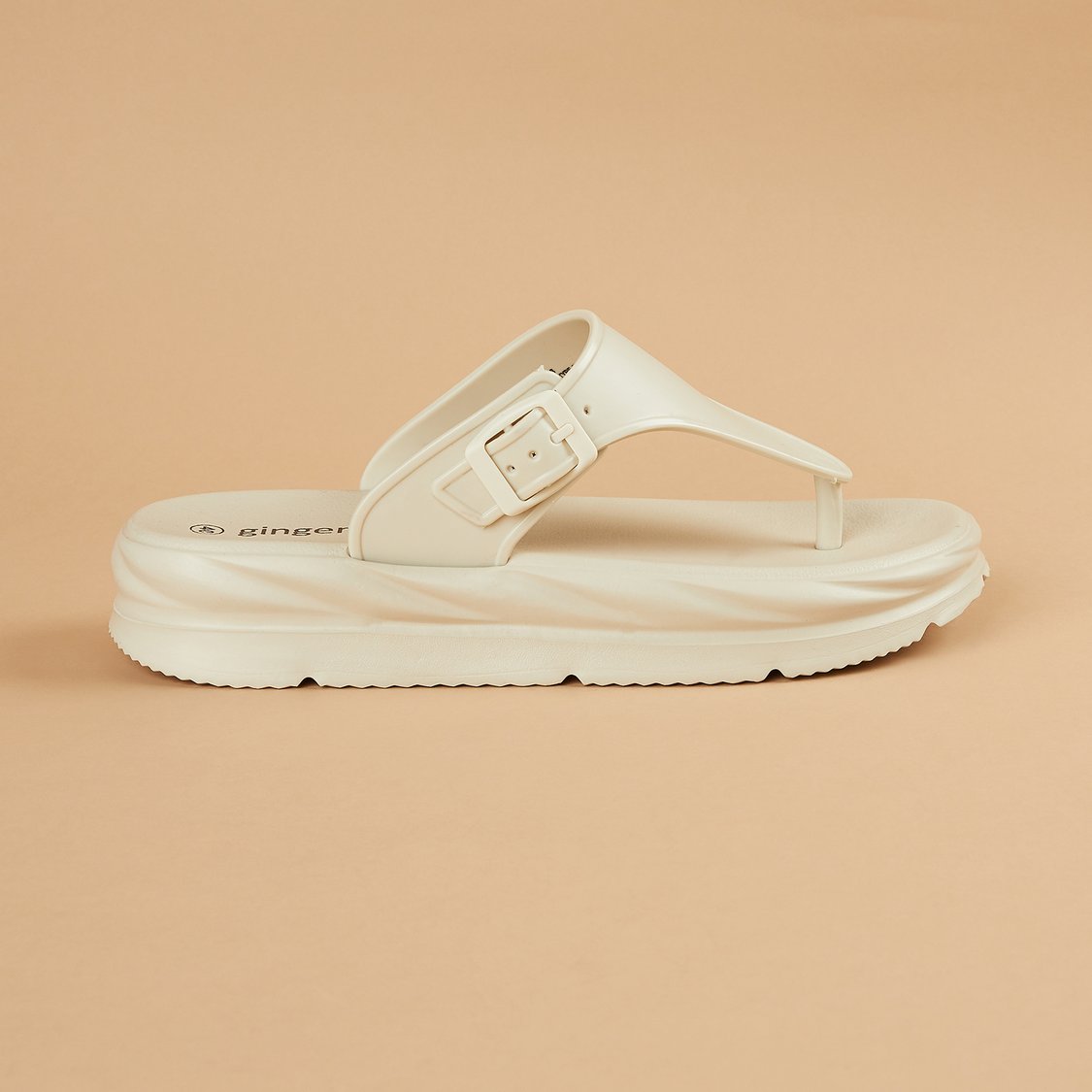 Buy GINGER Solid Platform Sandals from Ginger at just INR 399.0
