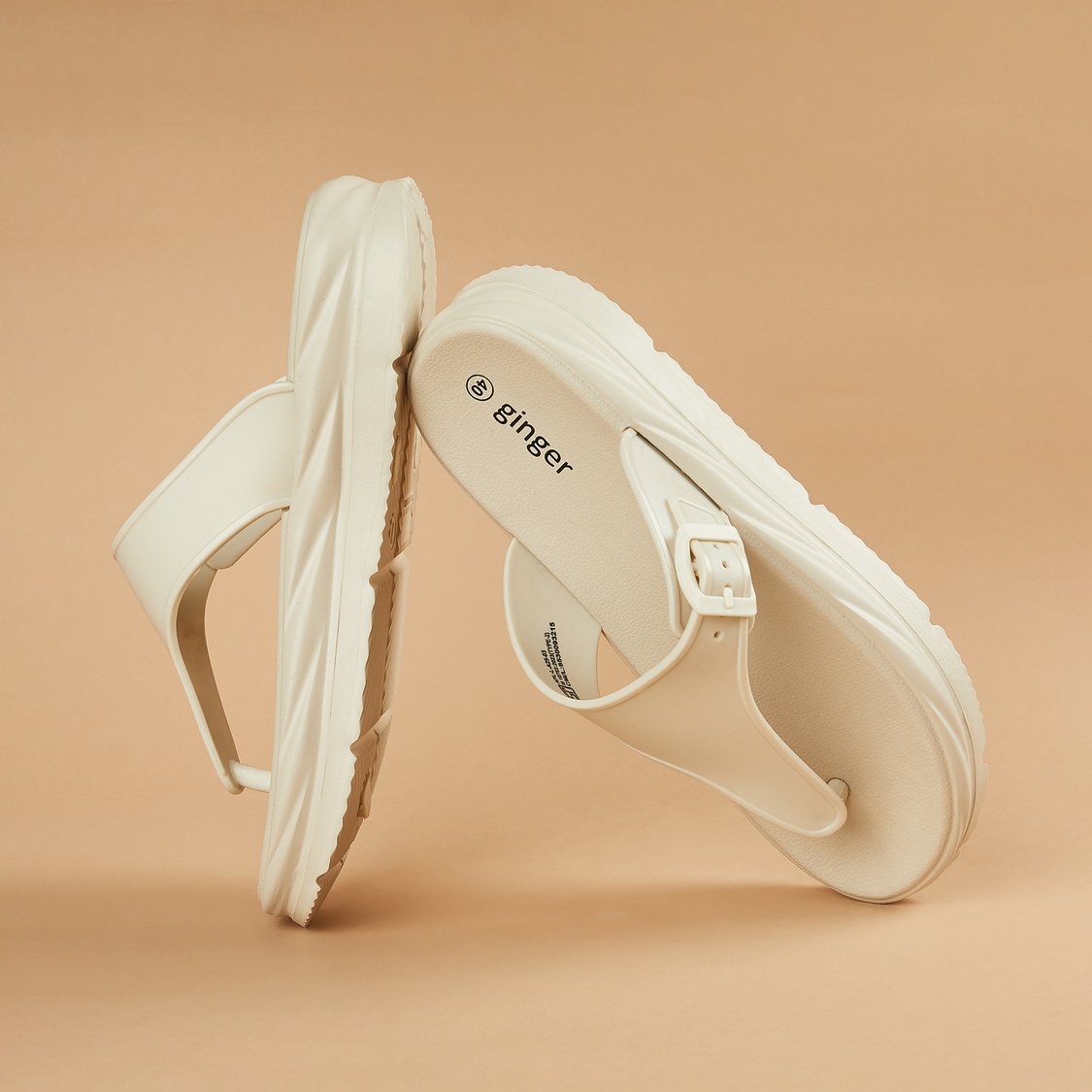 Buy GINGER Solid Platform Sandals from Ginger at just INR 399.0