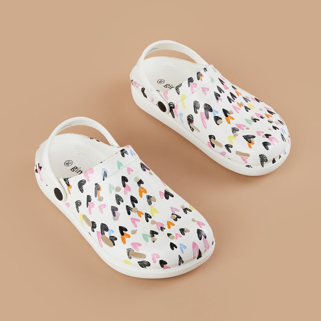 Buy GINGER Heart-Print Clogs from Ginger at just INR 499.0