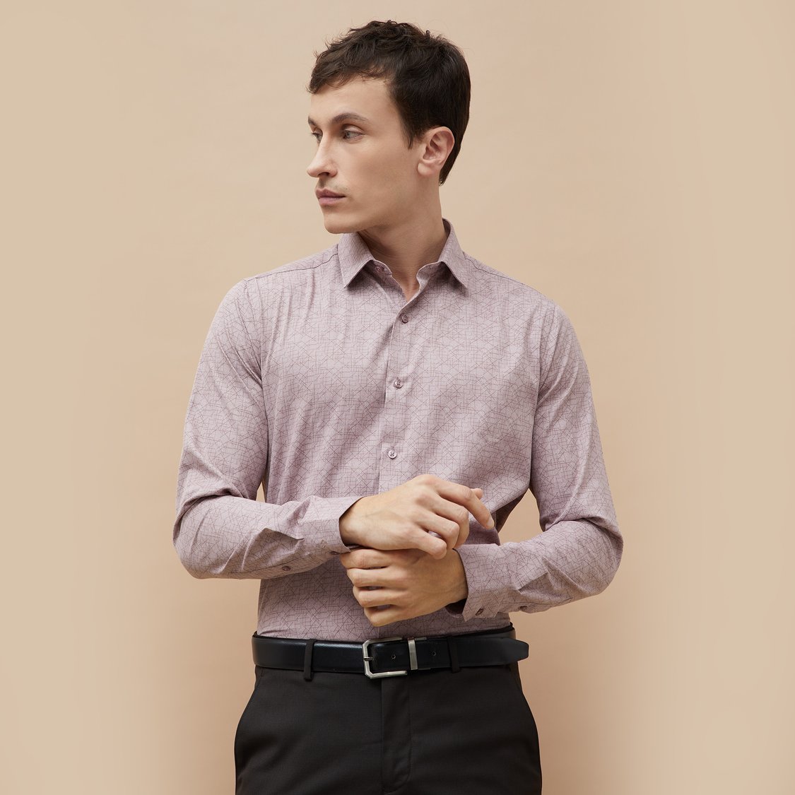 Buy CODE Geometric Print Slim Fit Formal Shirt from CODE at just INR 799.0