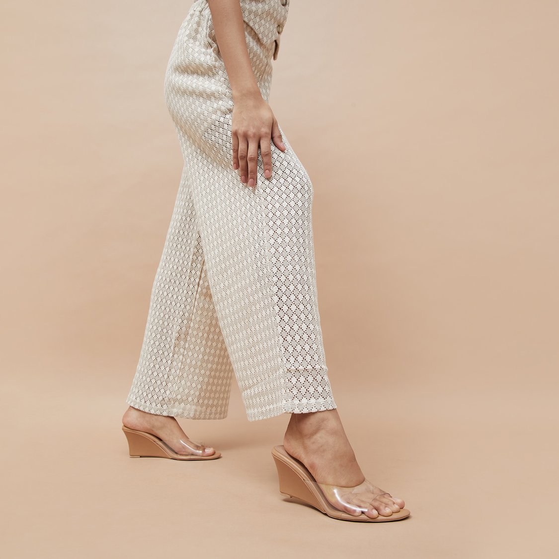 Buy GINGER Transparent Strap Wedges from Ginger at just INR 1299.0