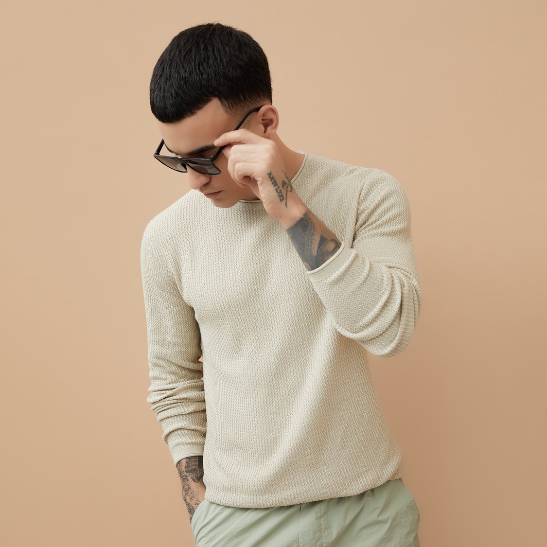 Buy BOSSINI Knitted Regular Fit Sweater from Bossini at just INR 1699.0