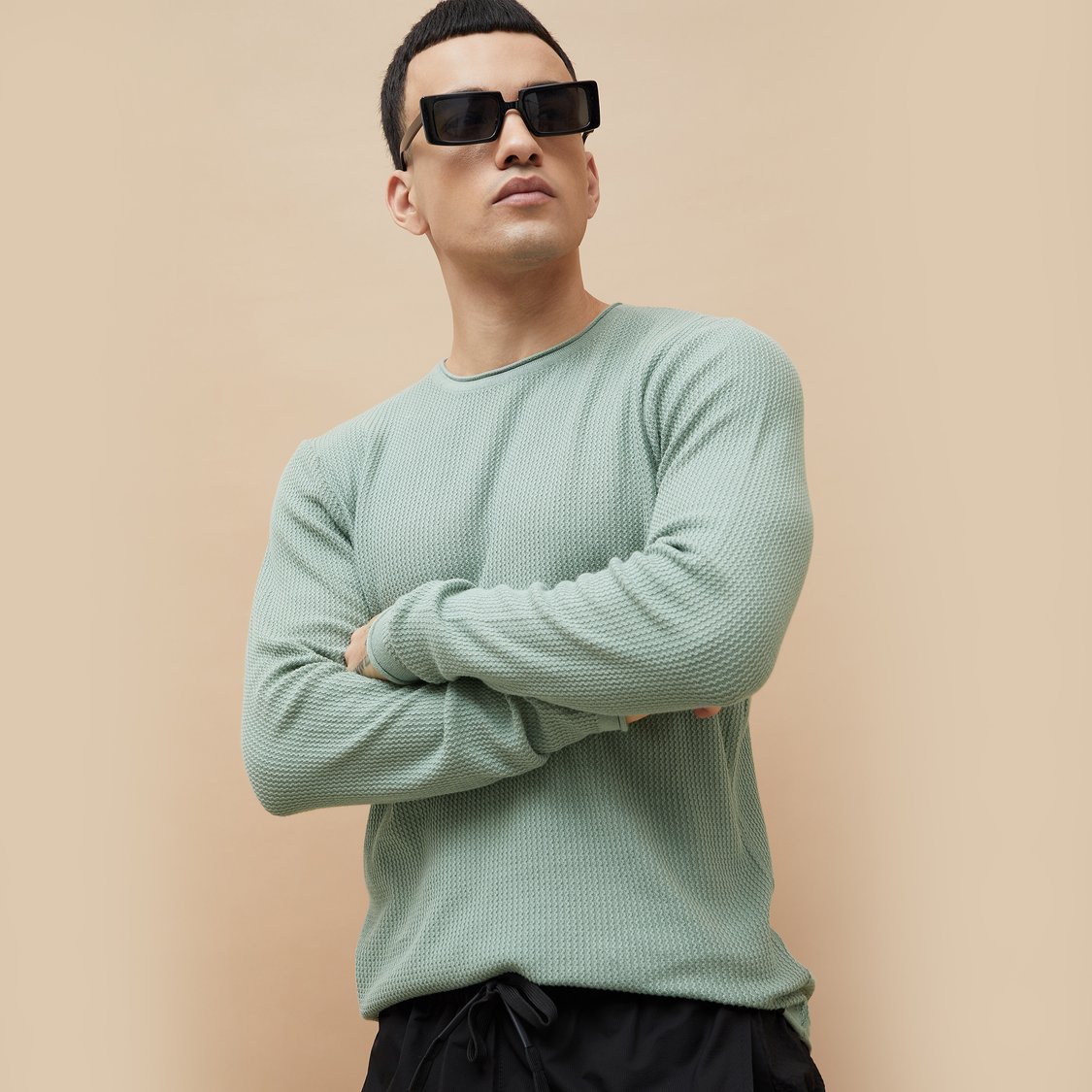 Buy BOSSINI Knitted Regular Fit Sweater from Bossini at just INR 1699.0
