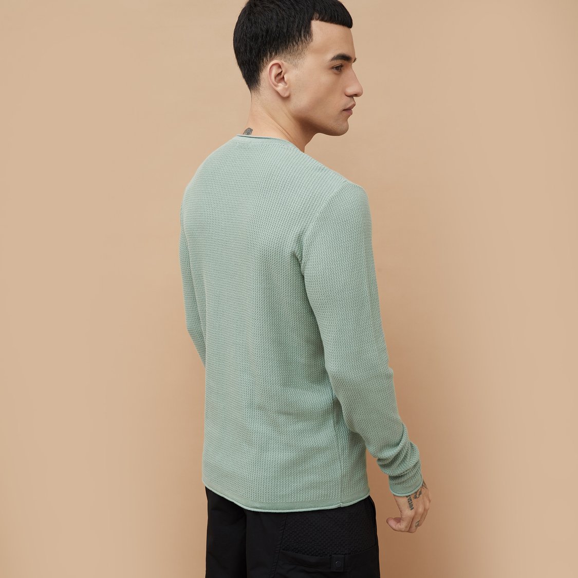 Buy BOSSINI Knitted Regular Fit Sweater from Bossini at just INR 1699.0