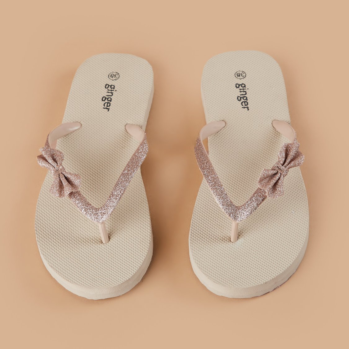 Buy GINGER Bow-Detailed Flip Flops from Ginger at just INR 399.0