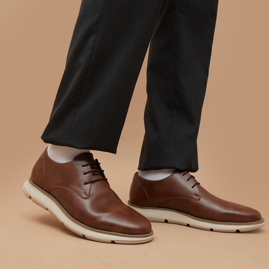 Buy CODE Solid Lace-Up Derby Shoes from CODE at just INR 1699.0