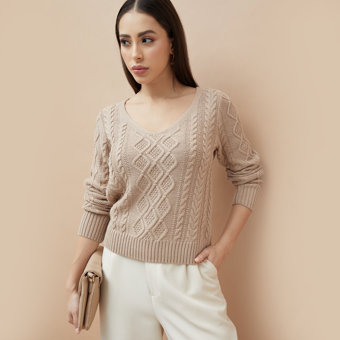 Buy CODE Cable Knit Sweater from CODE at just INR 1399.0