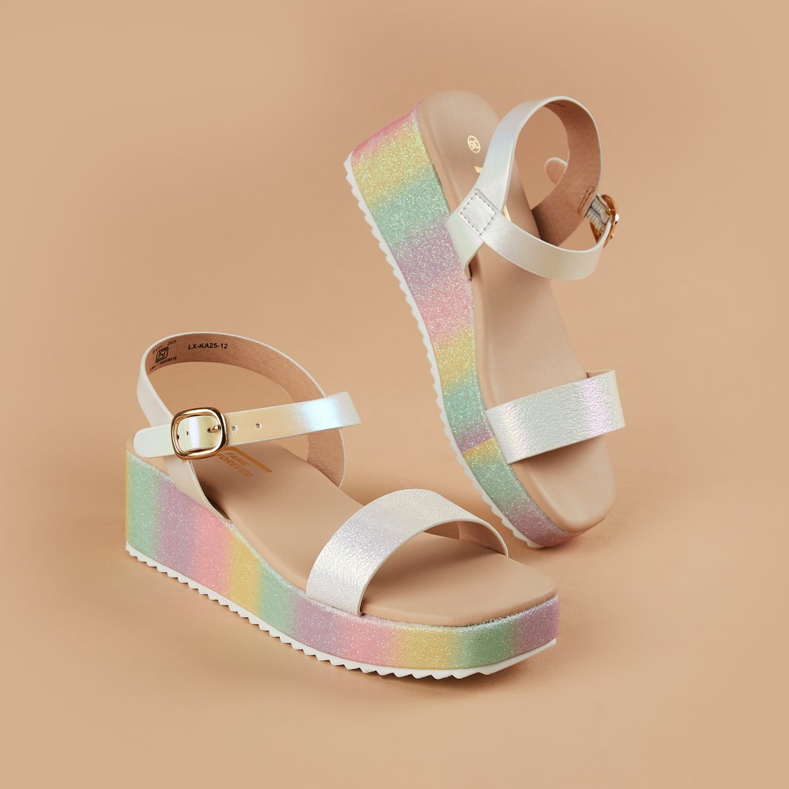 Buy FAME FOREVER Girls Shimmer Ankle Strap Platforms from Fame Forever ...