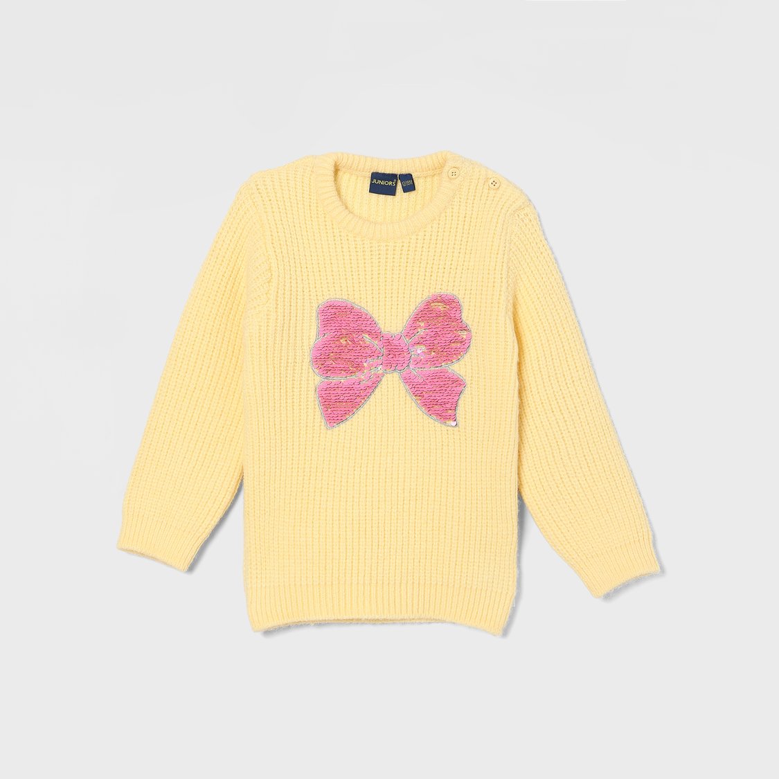 Buy JUNIORS Girls Sequinned Bow Sweater from Juniors at just INR 799.0
