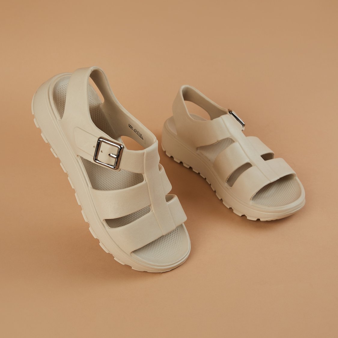 Buy GINGER Solid Platform Sandals from Ginger at just INR 499.0