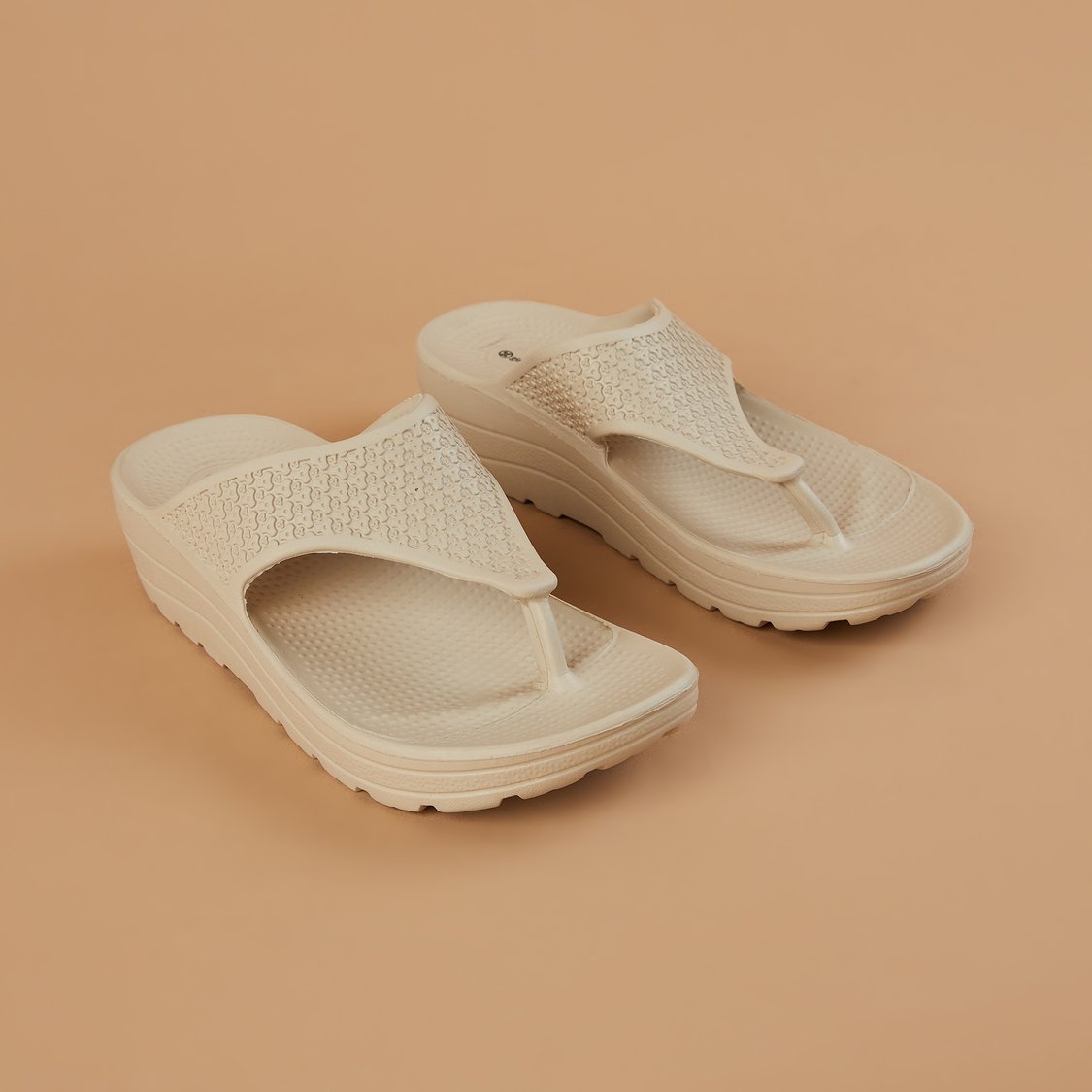 Buy GINGER Textured Platformed Flip-Flops from Ginger at just INR 499.0
