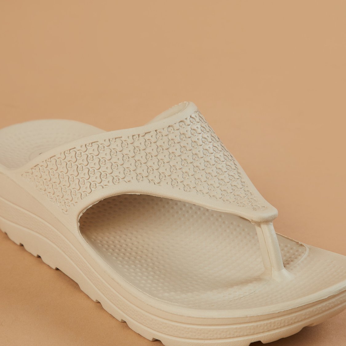 Buy GINGER Textured Platformed Flip-Flops from Ginger at just INR 499.0